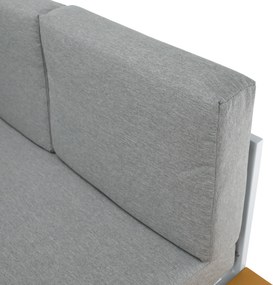 Zahradní set, bílá ocel/dub/světle šedá, PELOR