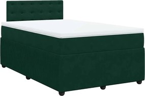 Box spring postel s matrací tmavě zelená 120x190 cm samet 3290001