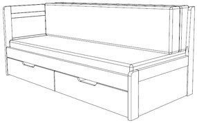 Rozkládací postel TANDEM KLASIK 90-180x200 cm, český výrobek