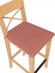 Potah na barovou židli Ingolf s čalouněným sedákem barva hnědá látka pletený vzor