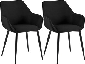 Sada 2 jídelních židlí Luena látka – černá
