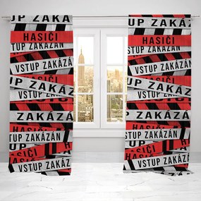 Závěsy Hasiči – vstup zakázán (Rozměr : 140x250, Materiál: Interlock)