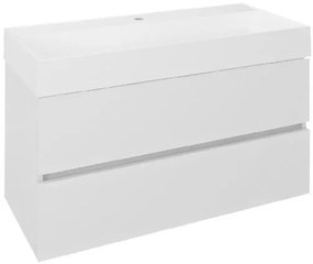 Sapho Odetta - Umyvadlová skříňka, 950x500x435 mm, 2 zásuvky, lesklá bílá DT100-3030
