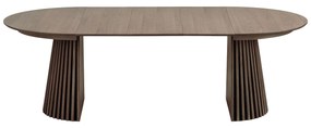 House Nordic Jídelní stůl OSAKA tmavě hnědý ø120x120-240 cm