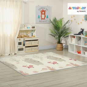 AIYAPLAY Dětská hrací podložka, se zvířecím vzorem, pěnová, polstrování tloušťky 1,5 cm, protiskluzová