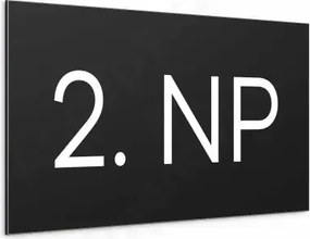 ACCEPT Označení podlaží "2. NP" - stříbrná tabulka - černý popis