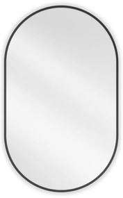 Mexen Loft, oválné koupelnové zrcadlo 90 x 55 cm, barva rámu černá matná, 9851-090-055-000-70