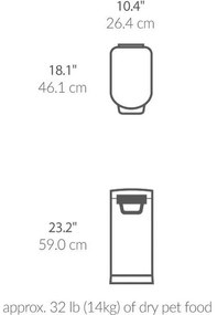 Simplehuman Kontejner na suché krmivo s pojistkou 30 l, černá mat, 30 l