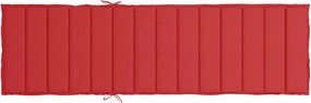 Poduška na lehátko červená 200 x 50 x 3 cm oxfordská látka 314194