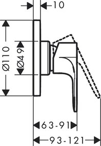 Hansgrohe Rebris E, sprchová baterie pod omítku, černá matná, 72659670