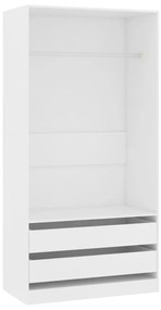 Šatní skříň bílá 100 x 50 x 200 cm dřevotříska