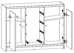 Sconto Komoda OPEN ořech kalifornský