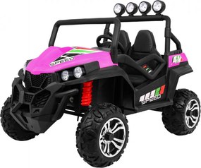 Ramiz Terénní bugina pro děti růžová + pohon 4x4 + dálkové ovládání + nosič zavazadel + rádio MP3 + LED