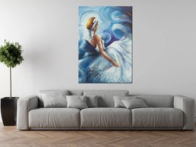 Gario Ručně malovaný obraz Modrá dáma během tance Rozměry: 100 x 70 cm