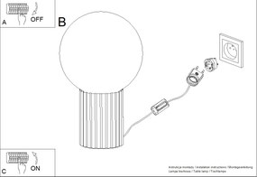 Stolní lampa Halo, 1x bílé skleněné stínítko, br