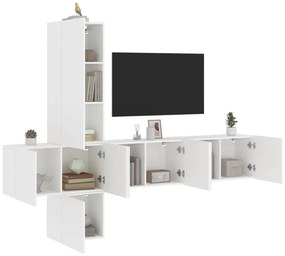 5dílná obývací stěna bílá kompozitní dřevo