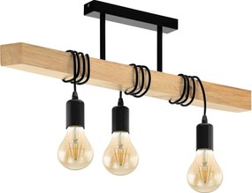 Toolight Toolight, závěsná moderní svítilna 3xE27 APP973-3CP LINE, černá-hnědá, OSW-03242