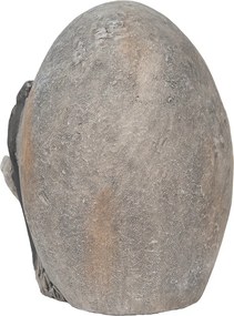 Šedá dekorace králíčci na vajíčku v dekoru kamene - 22*18*27 cm