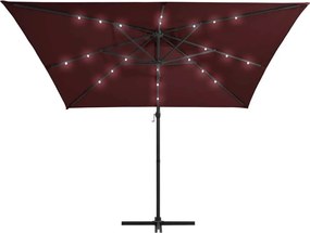 vidaXL Boční zahradní slunečník s LED ocelová tyč 250 x 250 cm [46992] Barva: Zelená