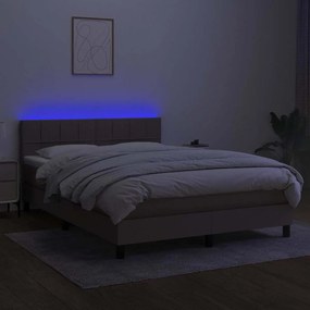 Box spring postel s matrací a LED taupe 140x200 cm textil 3133161