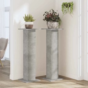 Stojany na rostliny 2 ks betonově šedé 30 x 30 x 95 cm kompozit 3307876