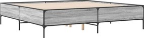 Rám postele šedý sonoma 200 x 200 cm kompozitní dřevo a kov 3279780