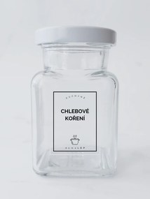 Samolepka na kořenky CHLEBOVÉ KOŘENÍ  průhledná 3 × 4 cm tučné písmo