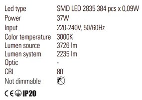 Redo Závěsná nebo stojací LED lampa Slick, š. 817 mm Barva: Zlatá