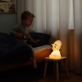Bílá plastová dětská LED lampa Mr. Maria Mira 24 cm