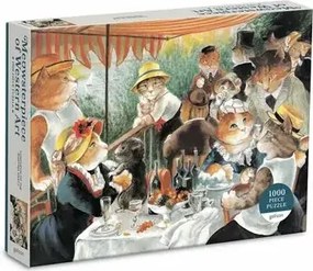 Galison Puzzle Snídaně veslařů s kočkami / 1000 dílků / od 8 let