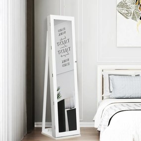 Costway Velká uzamykatelná skříňka na šperky 2 v 1 se zrcadlem po celé délce