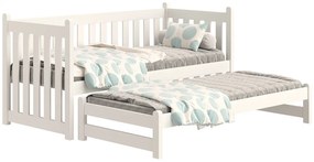 postel přízemní výsuvná Swen s zásuvkami - Bílý, 90x200