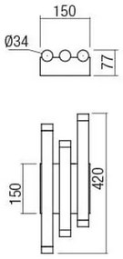 Redo 01-2037 - LED Nástěnné svítidlo MADISON 6xLED/4W/230V měď