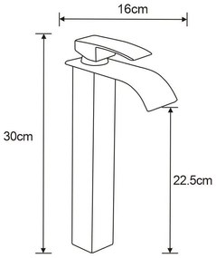 Mexen Aries DQ77 vanová a vysoká umyvadlová baterie se sprchovou sadou, chromová, 744813DQ77-00