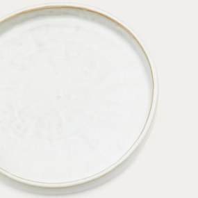 Bílý keramický dezertní talíř Kave Home Serni 18,5 cm