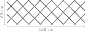 Trelážové ploty 5 ks šedé masivní jedlové dřevo 180 x 60 cm 316424