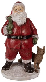 Vánoční dekorace socha Santa s liškou - 16*14*26 cm