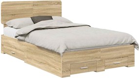 Rám postele s čelo Sonoma dub 135 x 190 cm Kompozitní dřevo 3412384