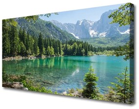 Obraz na plátně Hory Jezero Les Příroda 125x50 cm