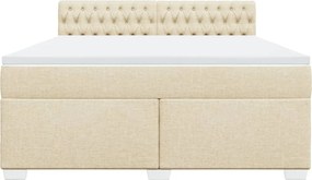 Box spring postel s matrací krémová 180x200 cm textil 3285979