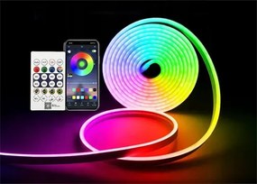 Smart LED pásek NEON RGB-IC 10m, IP65, bluetooth, časovač, ovladač HQ