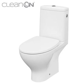 Cersanit Moduo - WC Kombi zadní odpad 3/5 CLEAN ON+WC sedátko duroplast SLIM, Bílá, K116-024