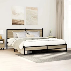 Kovový rám postele bez matrace dub sonoma 180 x 200 cm 3301391