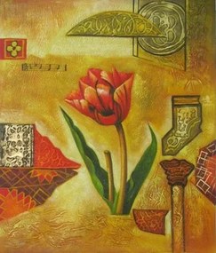 Tulipán na poušti - 60 x 50 cm