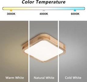 BRILAGI - LED Stropní sv. WOODLINE SQUARE LED/32W/230V 3000/4000/6000K dub 30x30