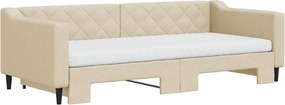 Válenda s přistýlkou a matracemi krémová 90 x 200 cm textil 3197448
