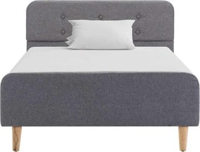 Rám postele světle šedý textil 100 x 200 cm 284901