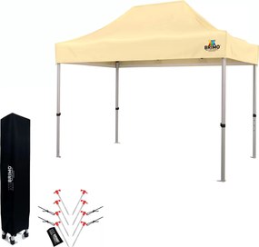 BRIMO Nůžkový párty stan EXCLUSIVE ALU 2x3 m bez stěn béžový