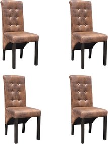 vidaXL Jídelní židle 4 ks umělá kůže [270553] Barva: Hnědá
