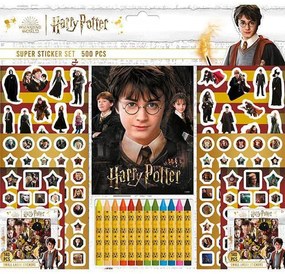 Jiri Models Samolepkový set s omalovánkami a voskovkami 500 ks Harry Potter